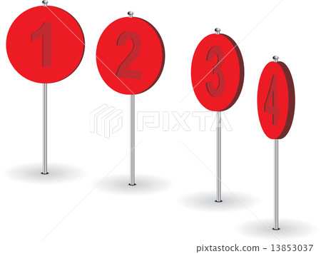 Set of numeral pins. Vector illustration - Stock Illustration [13853037 ...