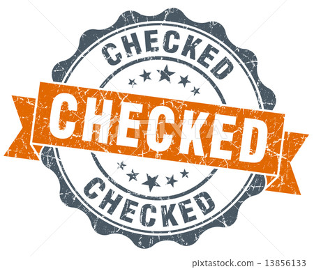 checked vintage orange seal isolated on white - Stock Illustration ...