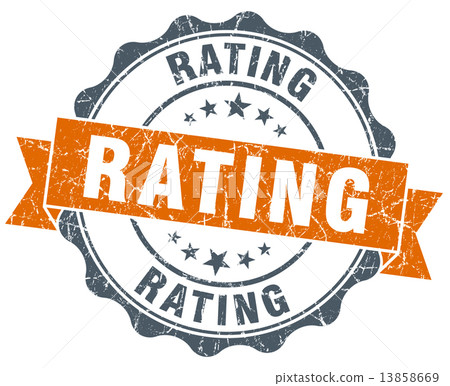 rating vintage orange seal isolated on white - Stock Illustration ...