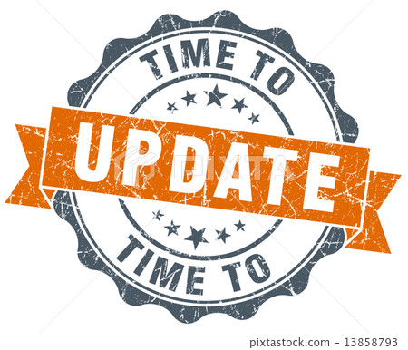 time to update vintage orange seal isolated on... - Stock Illustration ...
