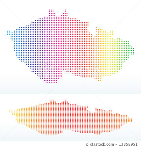 Map of Czech Republic with with Dot Pattern - Stock Illustration ...