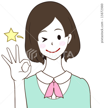 Women ok wink - Stock Illustration [13872980] - PIXTA