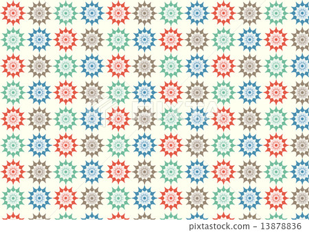 Abstract Star Flower Pattern on Pastel Background - Stock Illustration ...