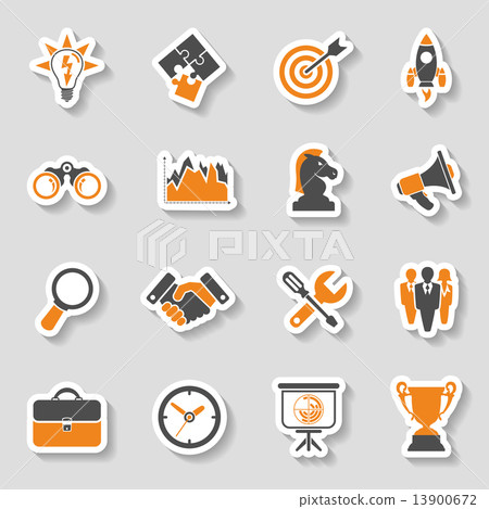 Business Strategy Icon Sticker Set - Stock Illustration [13900672] - PIXTA