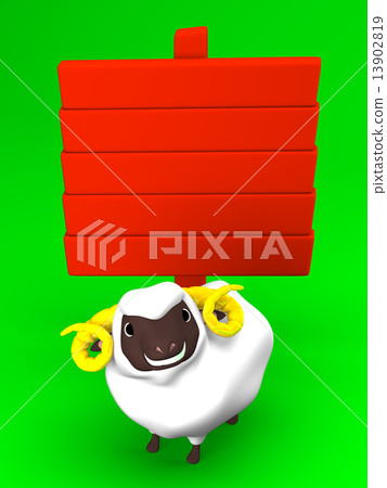 sheep, sign, signboard - Stock Illustration [13902819] - PIXTA
