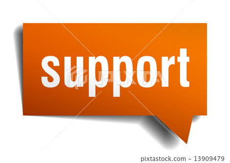 support orange speech bubble isolated on white-插圖素材 [13909479] - PIXTA圖庫