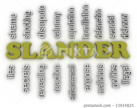 3d image Slander issues concept word cloud... - Stock Illustration ...