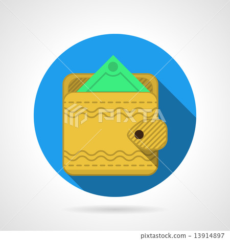 Yellow wallet flat vector icon - Stock Illustration [13914897] - PIXTA