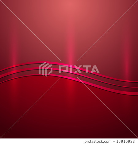 Vector abstract red metallic background with wave - Stock Illustration ...