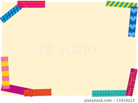 Colorful masking tape frame and paper background - Stock Illustration ...