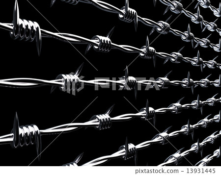barbed wire, computer graphic, computer graphics - Stock Illustration ...