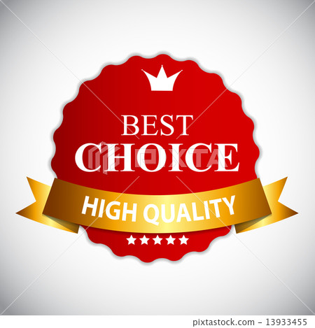 Best Choice Red Label with Ribbon Vector... - Stock Illustration ...