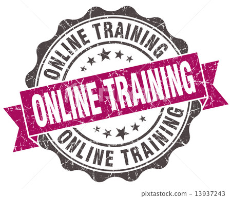online training grunge violet seal isolated on... - Stock Illustration ...
