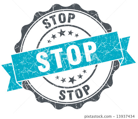 stop vintage turquoise seal isolated on white - Stock Illustration ...