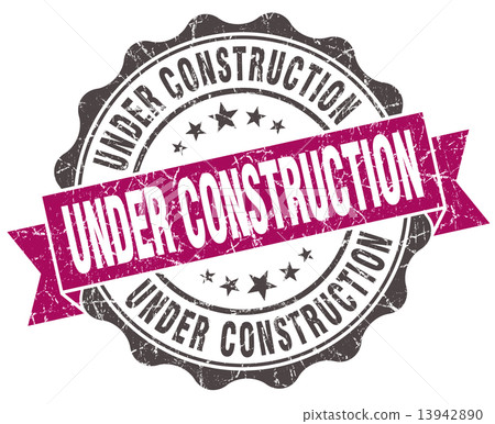 under construction grunge violet seal isolated... - Stock Illustration ...