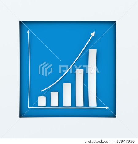 Rising paper bar chart, 3d render - Stock Illustration [13947936] - PIXTA