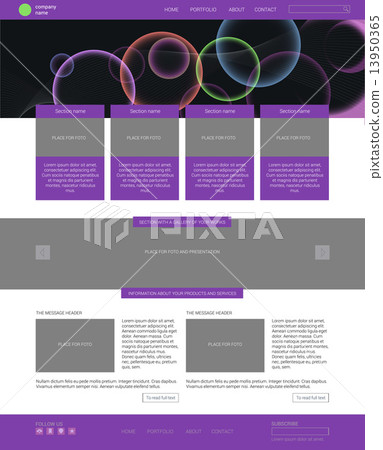 Website template. Modern flat style with banner. - Stock Illustration ...