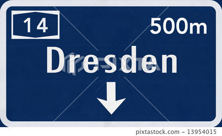 Dresden Germany Highway Road Sign - Stock Illustration [13954015] - PIXTA