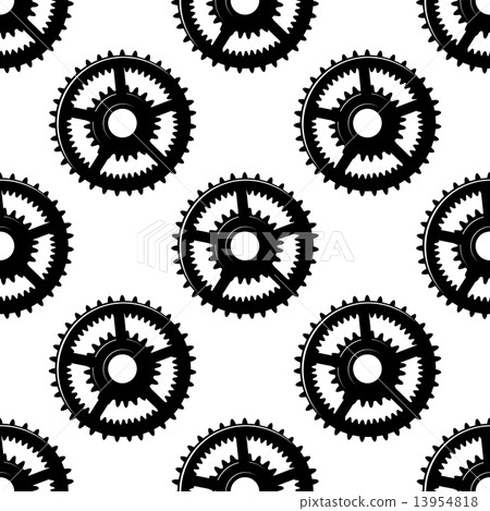 Abstract seamless gear wheels pattern-插圖素材 [13954818] - PIXTA圖庫