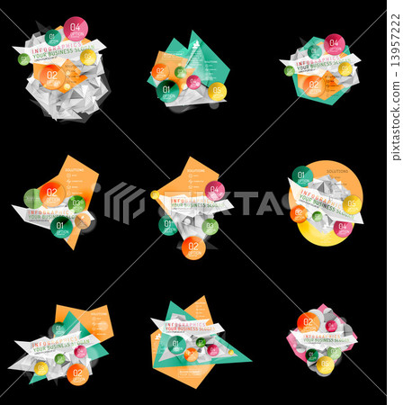 Set of business abstract triangular... - Stock Illustration [13957222 ...