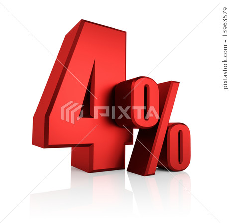 Red 4 Percent - Stock Illustration [13963579] - PIXTA