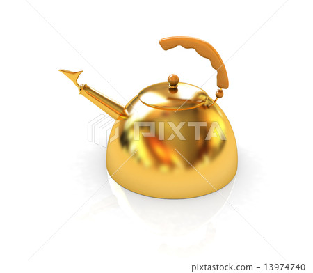 Glossy golden kettle - Stock Illustration [13974740] - PIXTA