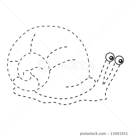 Connect the dots (snail) - Stock Illustration [13981931] - PIXTA