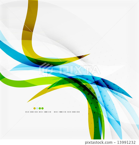 Green blue wave lines - Stock Illustration [13991232] - PIXTA