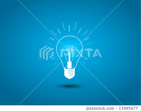 Light bulb, idea icon on blue background... - Stock Illustration ...
