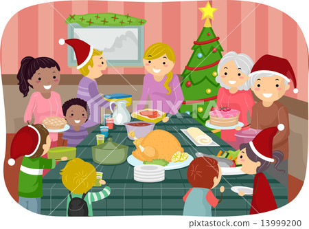 Stickman Christmas Party - Stock Illustration [13999200] - PIXTA