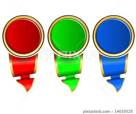 Collection frame with ribbon in 3 color - Stock Illustration [14010520 ...