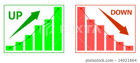 UP.DOWN in the bar graph - Stock Illustration [14021664] - PIXTA