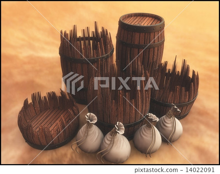 Barrels and bags - Stock Illustration [14022091] - PIXTA
