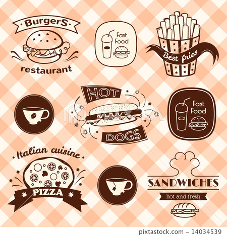 Fast food signs set - Stock Illustration [14034539] - PIXTA