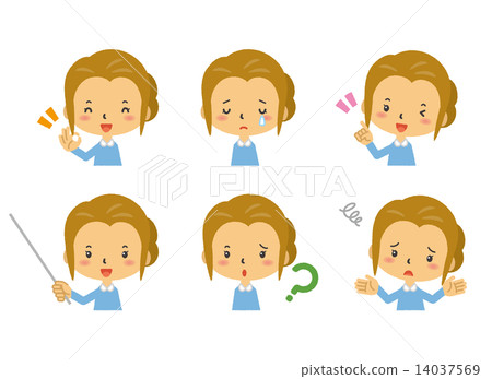 OK okay expression facial women OL - Stock Illustration [14037569] - PIXTA