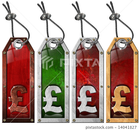Pound Price - Grunge Tags - 4 items - Stock Illustration [14041827] - PIXTA