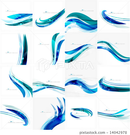 Blue business corporate wave line background - Stock Illustration ...
