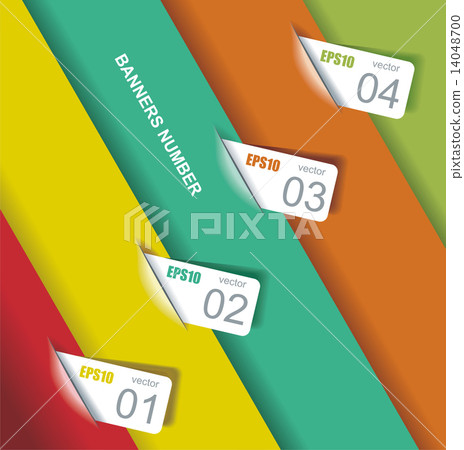 Design template numbered banners. - Stock Illustration [14048700] - PIXTA
