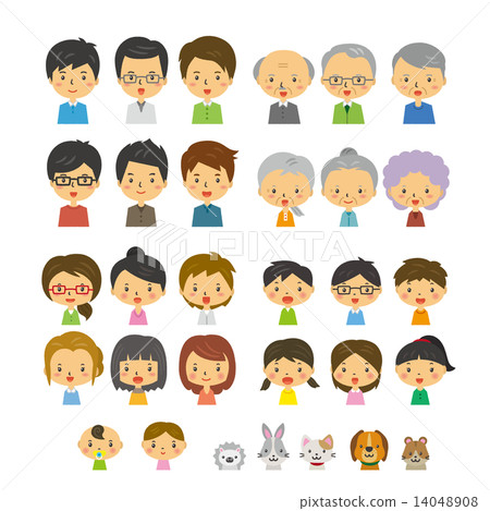 People set [Two heads/Series] - Stock Illustration [14048908] - PIXTA
