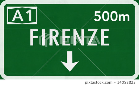 Firenze Florence Italy Highway Road Sign - Stock Illustration [14052822 ...