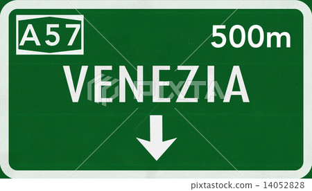 Venezia Venice Italy Highway Road Sign - Stock Illustration [14052828 ...