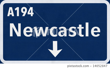 Newcastle United Kingdom Highway Road Sign - Stock Illustration ...