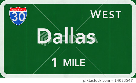 Dallas USA Interstate Highway Sign - Stock Illustration [14053547] - PIXTA