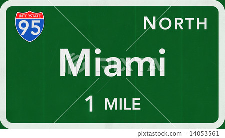 Miami USA Interstate Highway Sign - Stock Illustration [14053561] - PIXTA