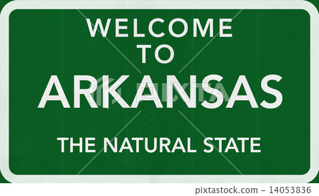 Arkansas USA State Welcome to Highway Road Sign... - Stock Illustration ...