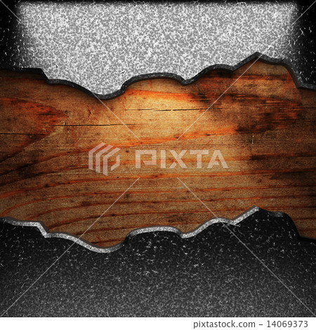 iron plate on wood - Stock Illustration [14069373] - PIXTA