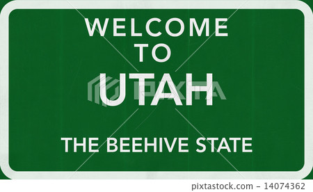 Utah USA State Welcome to Highway Road Sign-插圖素材 [14074362] - PIXTA圖庫