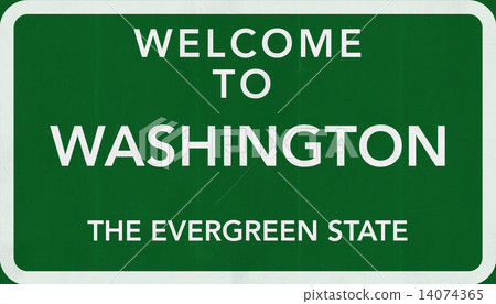 Washington USA State Welcome to Highway Road Sign - Stock Illustration ...