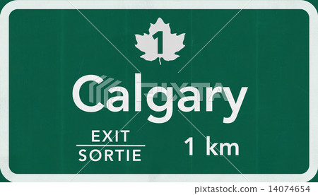 Calgary Canada Transcanada Highway Road Sign - Stock Illustration ...