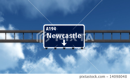 Newcastle United Kingdom England Highway Road Sign - Stock Illustration ...